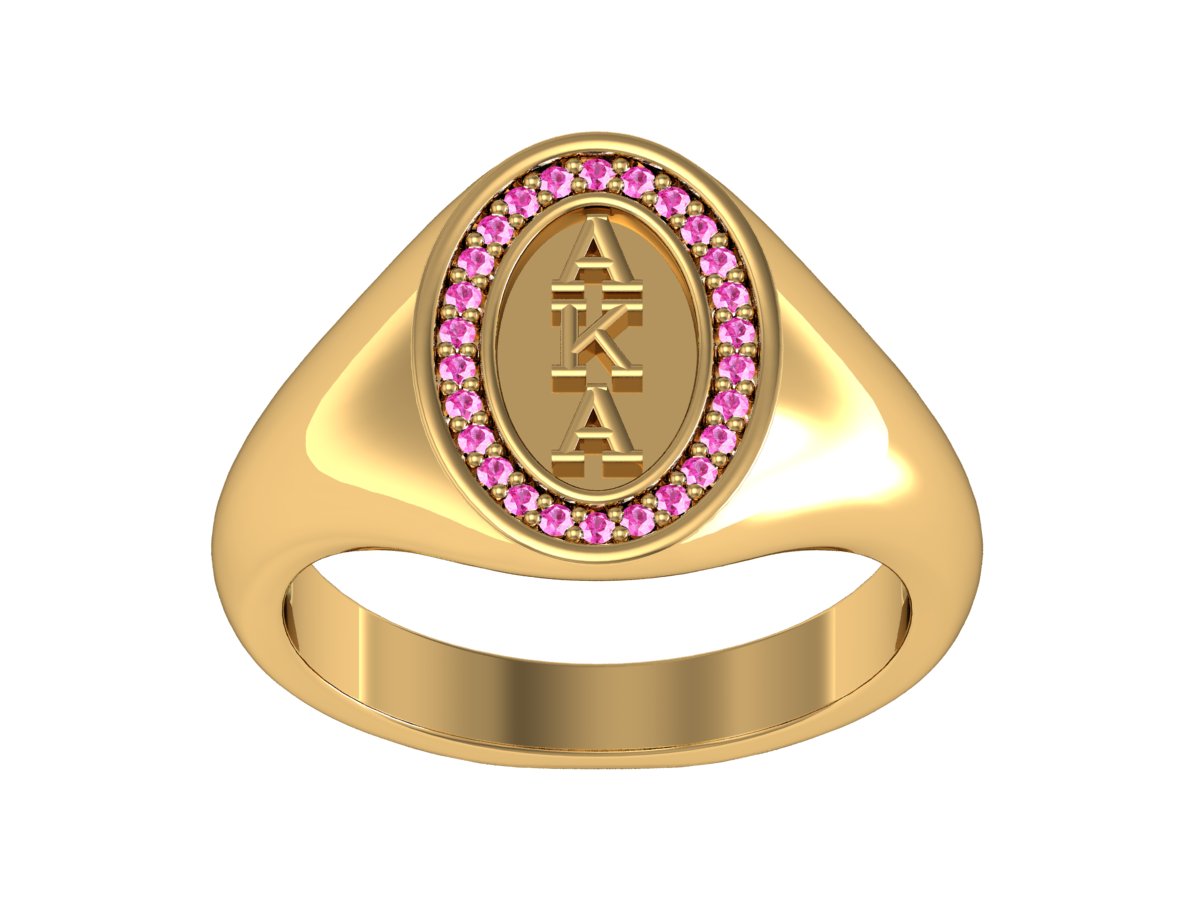 AKA Alpha kappa Alpha Oval Shape Ring (R017)