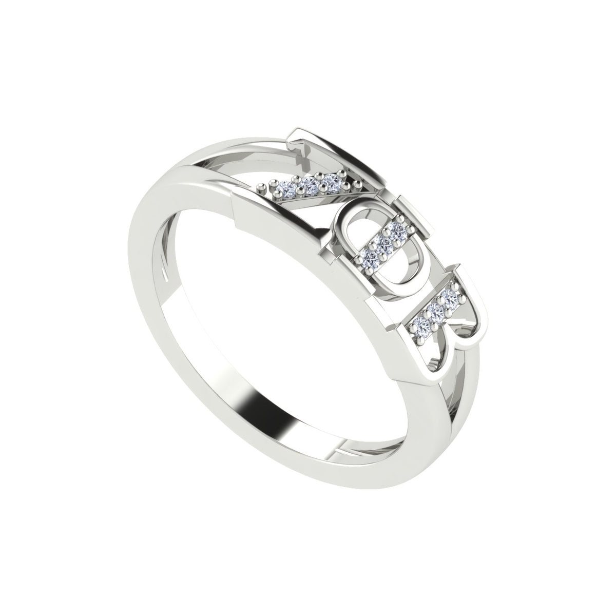 ZPB-R001 Zeta Phi Beta Ring - Horizontal Design Sterling Silver (R001)