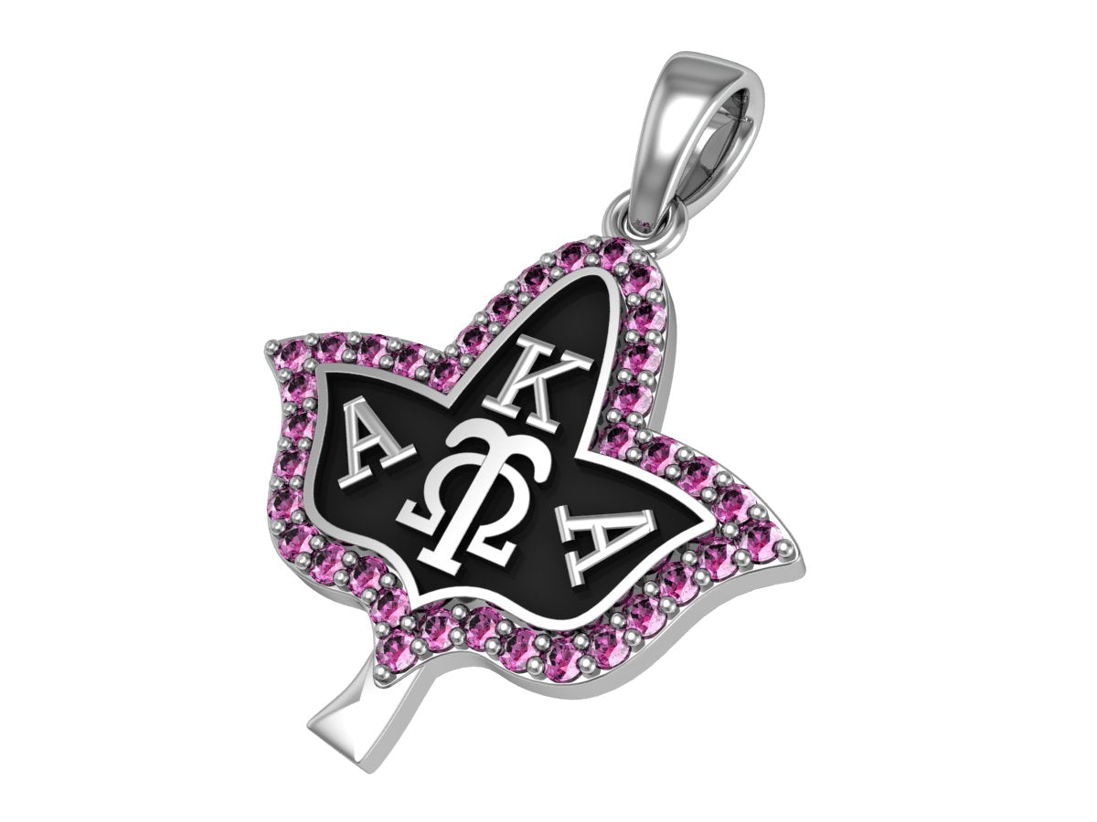 Alpha Kappa Alpha Ivy Leaf Silver Necklace P007